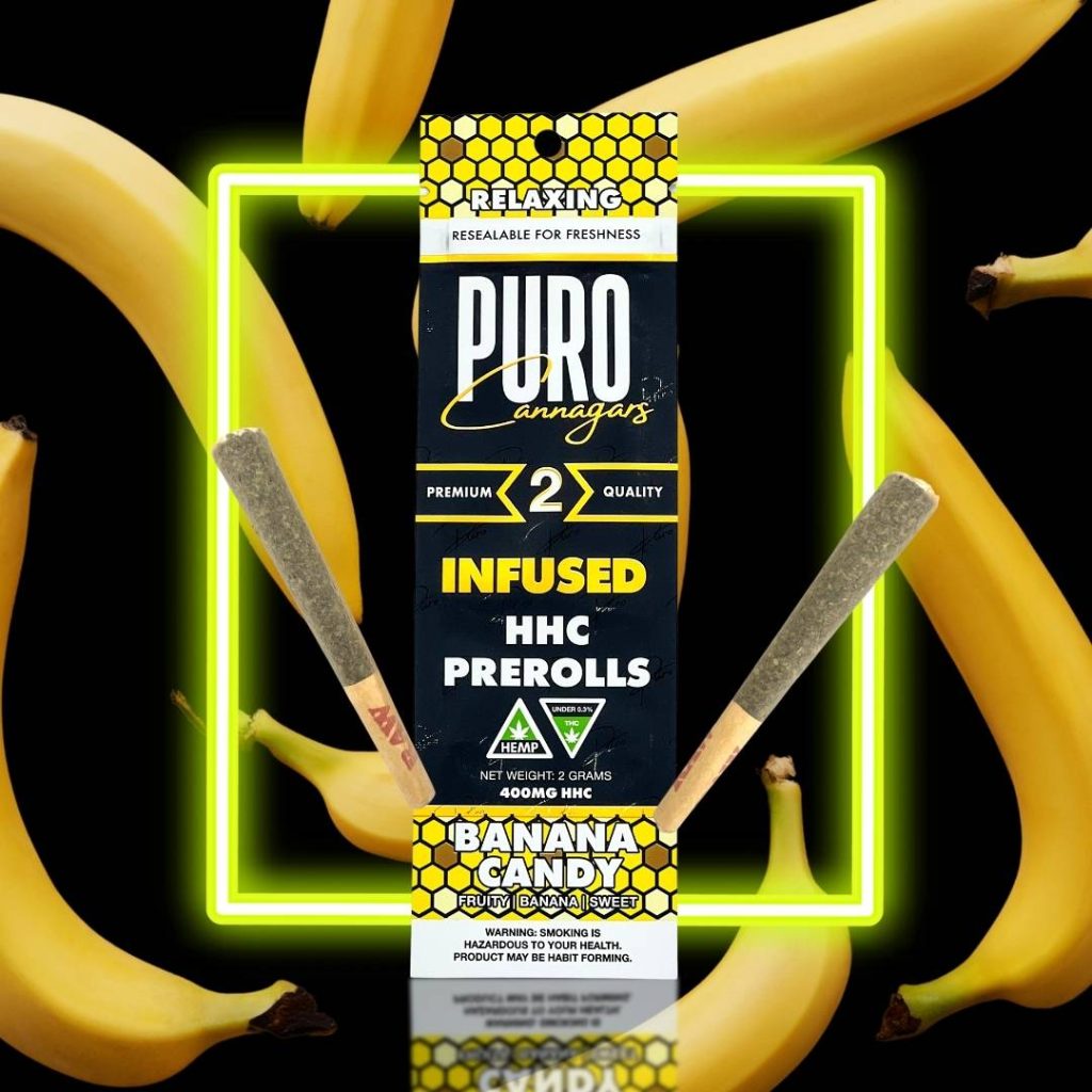 Banana Candy HHC Pre-roll (2-pack) by Puro Cannagars - Cannadelics