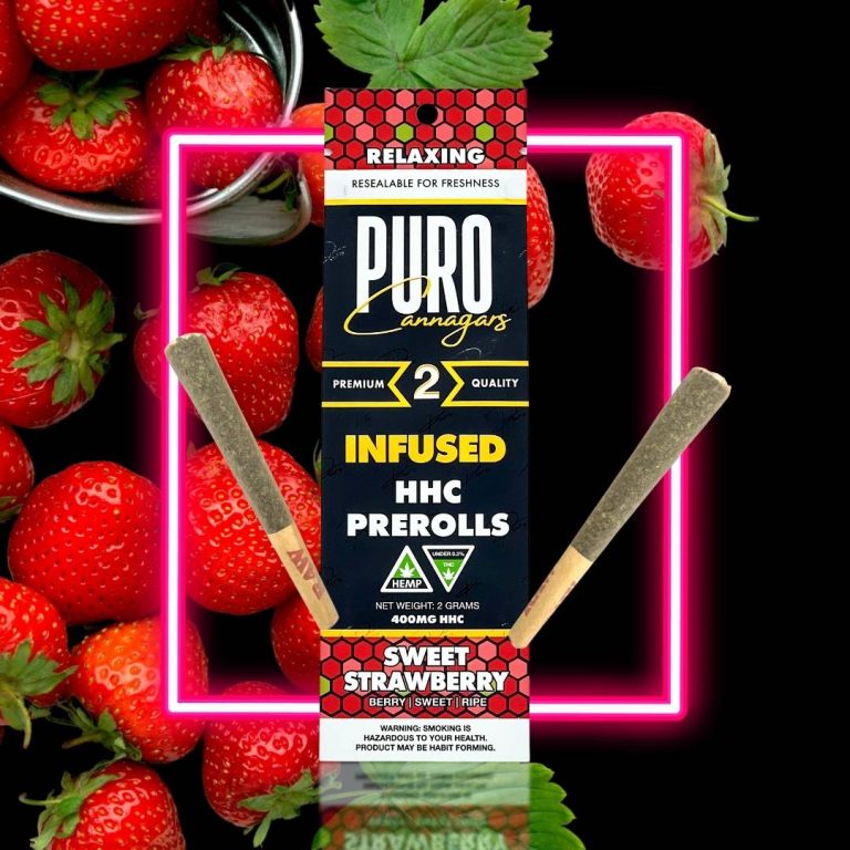Sweet Strawberry HHC Pre-roll (2-pack) by Puro Cannagars - Cannadelics